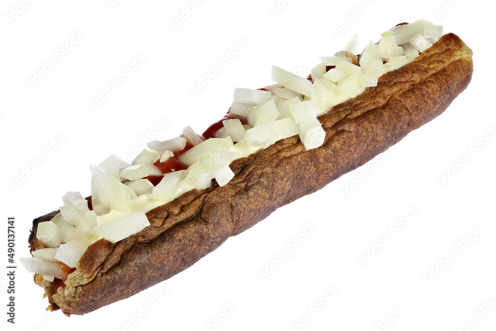 Dutch frikandel speciaal isolated on white background Stock Photo ...