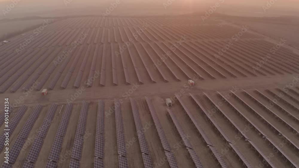 solar panels in winter and spring fields in Ukraine, Eastern Europe ...