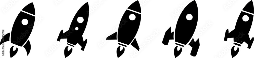Vector of rocket icons Stock Vector | Adobe Stock