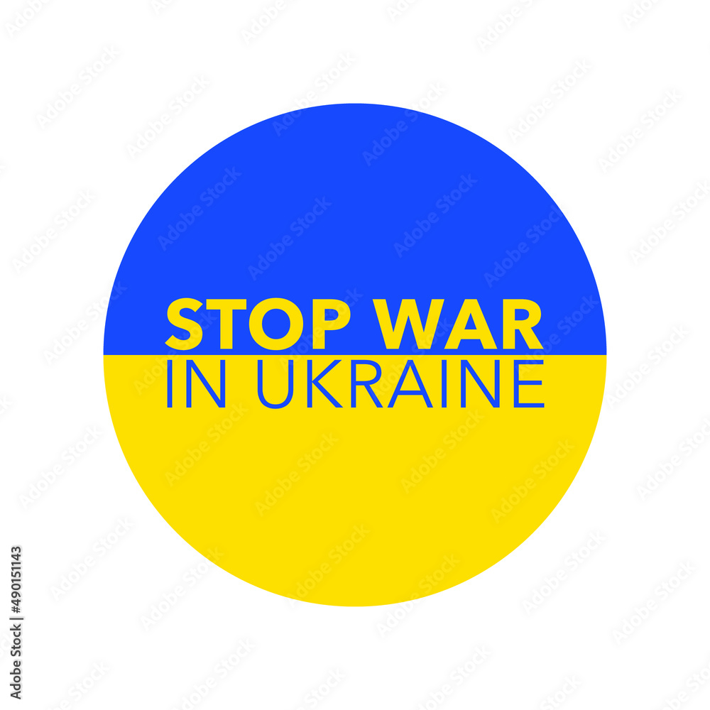 Stop war in ukraine, lettering with Ukraine flag. International protest ...