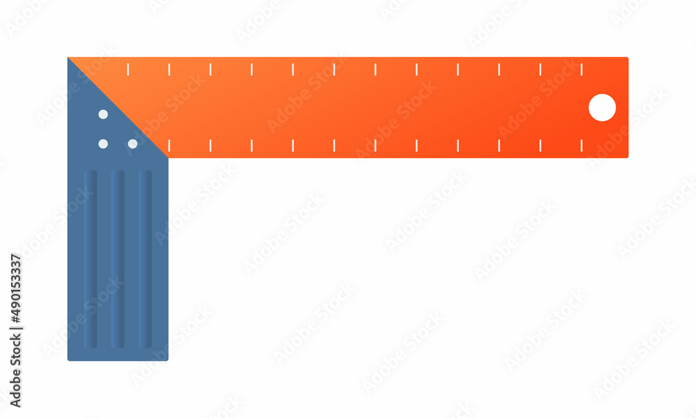 Vector illustration setsquare isolated on white background. Corner and ...