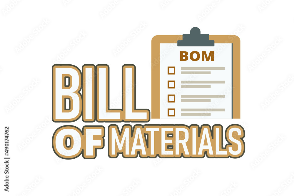 Vector illustration of Bill of Materials concept on Clipboard Stock ...