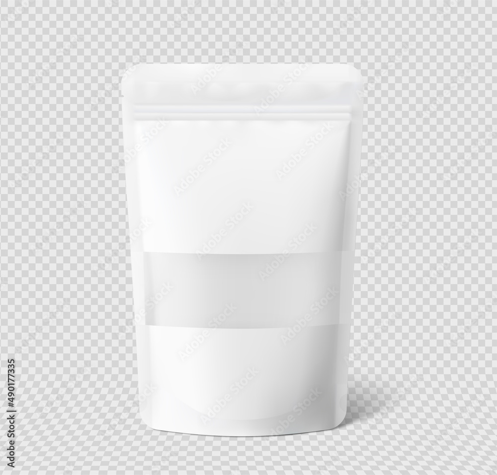 Pouch bag mockup isolated on transparent background with plastic window ...