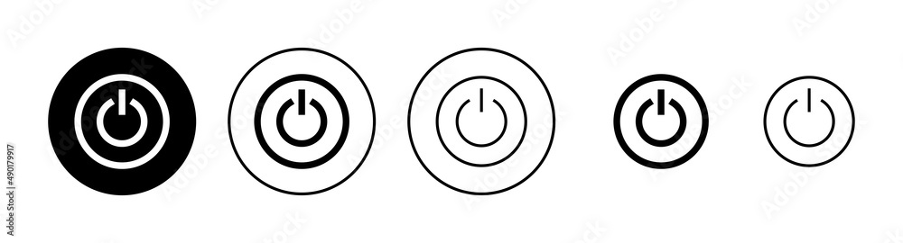 Power icons set. Power Switch sign and symbol. Electric power Stock ...