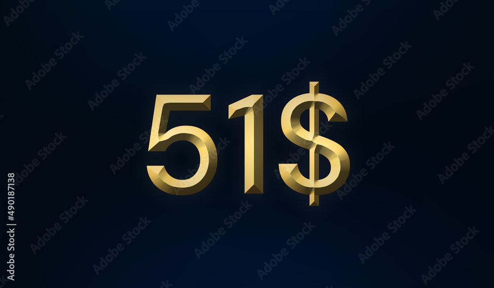 Poster Illustration of number 51 and a dollar sign – Wall Art | UkPosters