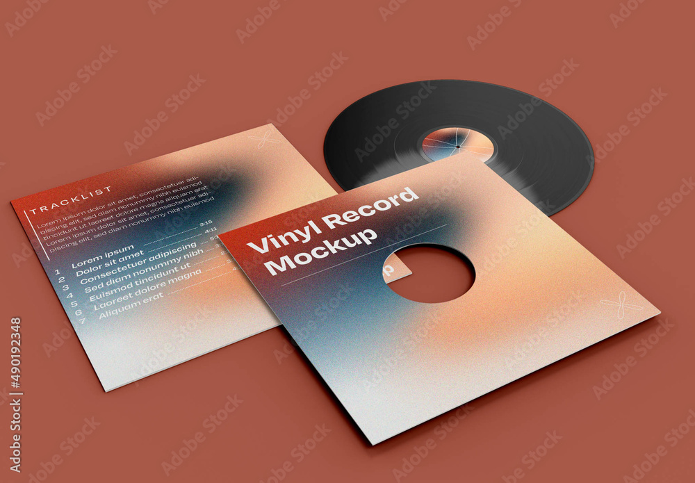 Vinyl Record with Track List Mockup Stock Template | Adobe Stock