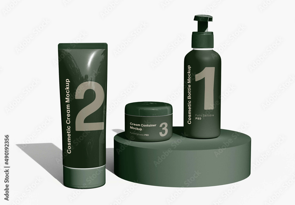 Cosmetic Cream Container Mockup Stock Template | Adobe Stock
