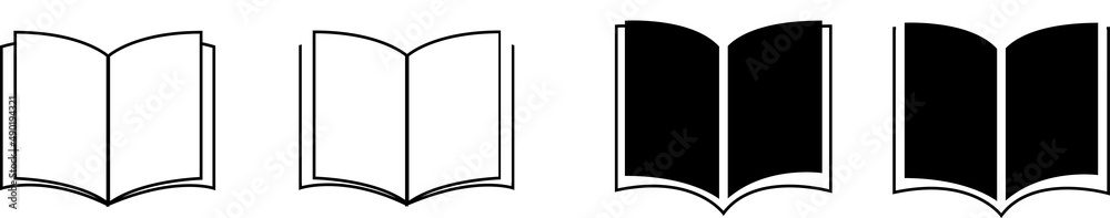 Simple book icon set Stock Vector | Adobe Stock