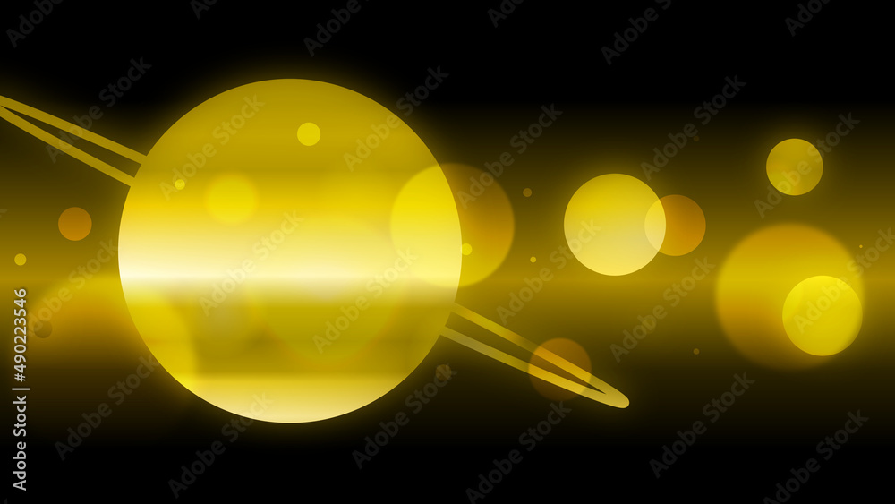 Golden Circle shapes gradient background with bokeh particles Stock ...