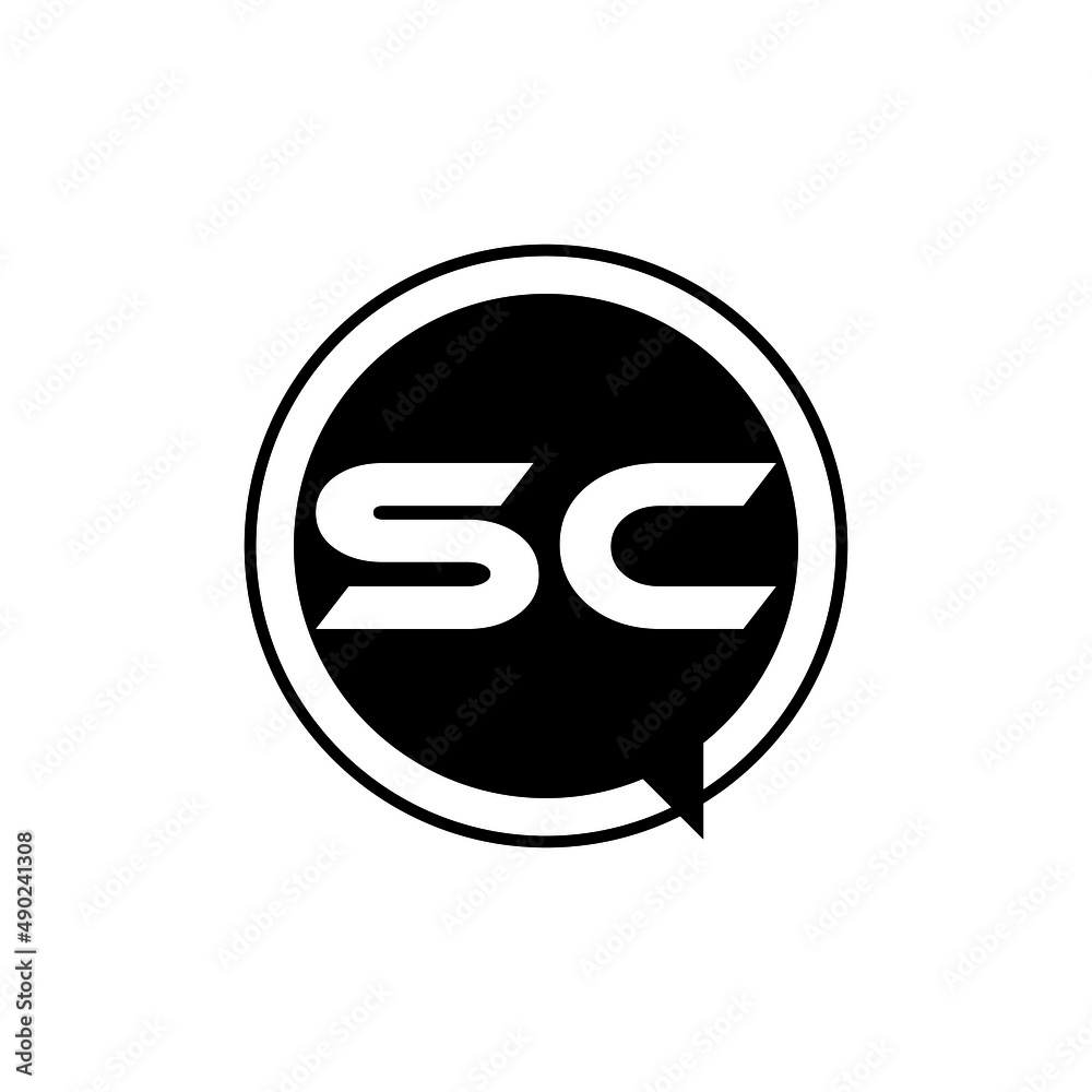 SC letter logo design with white background in illustrator, vector logo ...