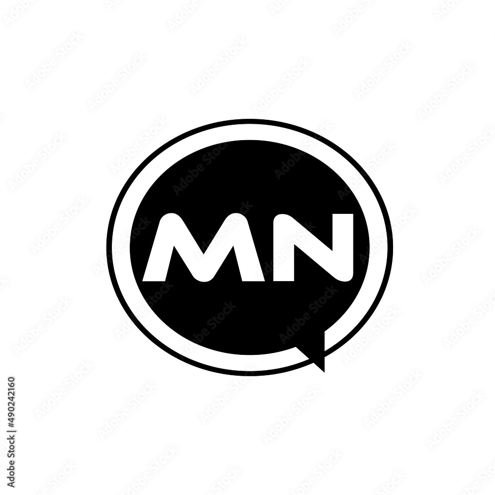 MN letter logo design with white background in illustrator, vector logo ...