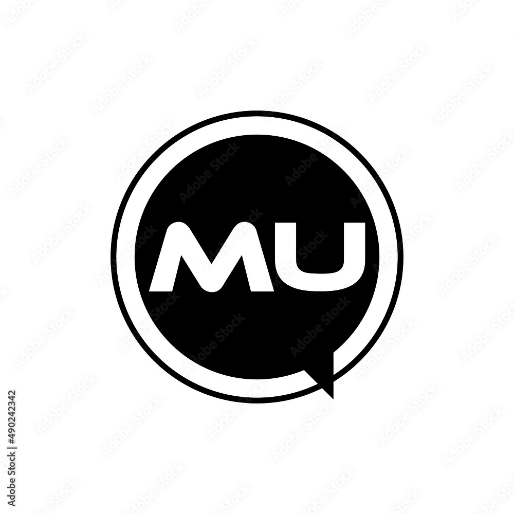 MU letter logo design with white background in illustrator, vector logo ...