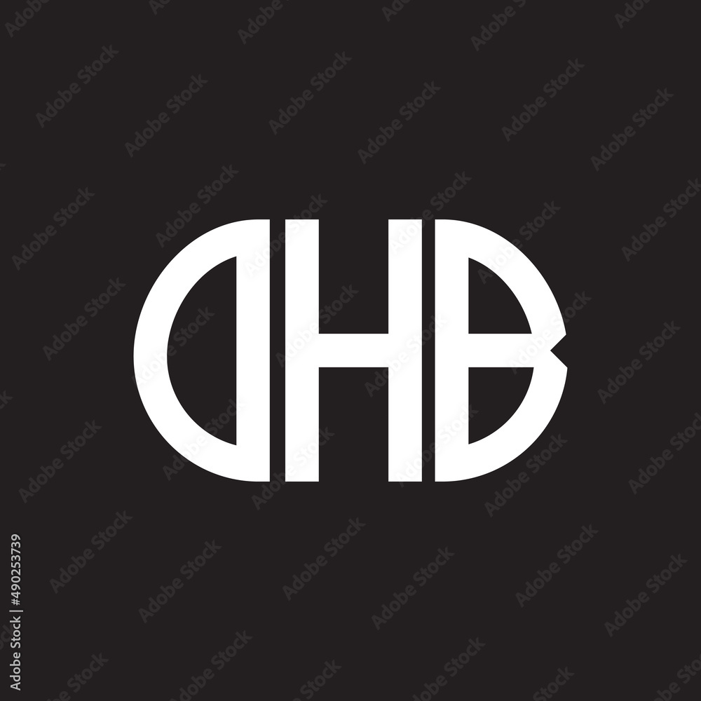 OHB letter logo design on black background. OHB creative initials ...