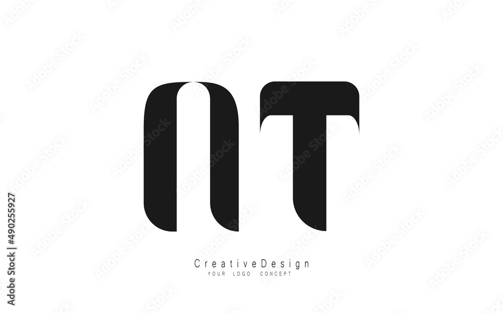 NT Letter logo design emblem vector Icon, emblem with white background ...