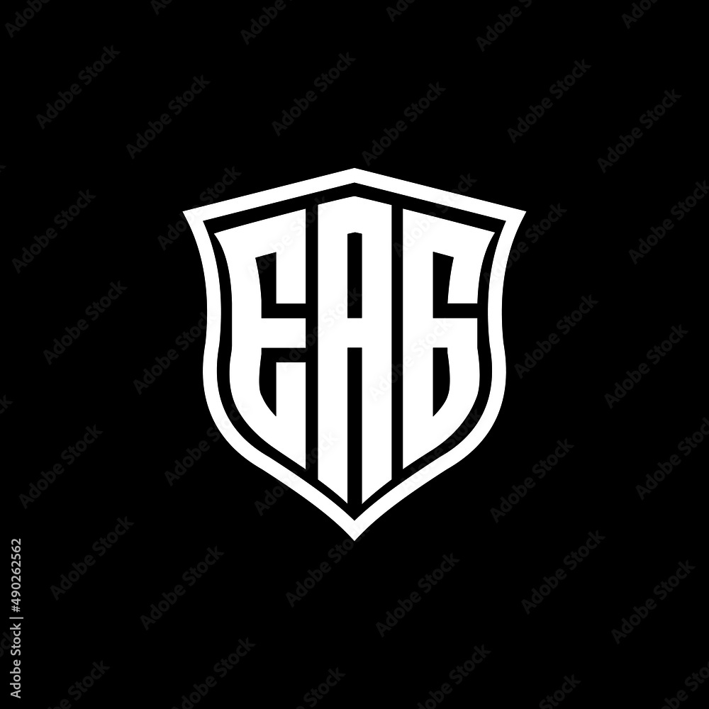 EAG letter logo design with black background in illustrator, vector ...