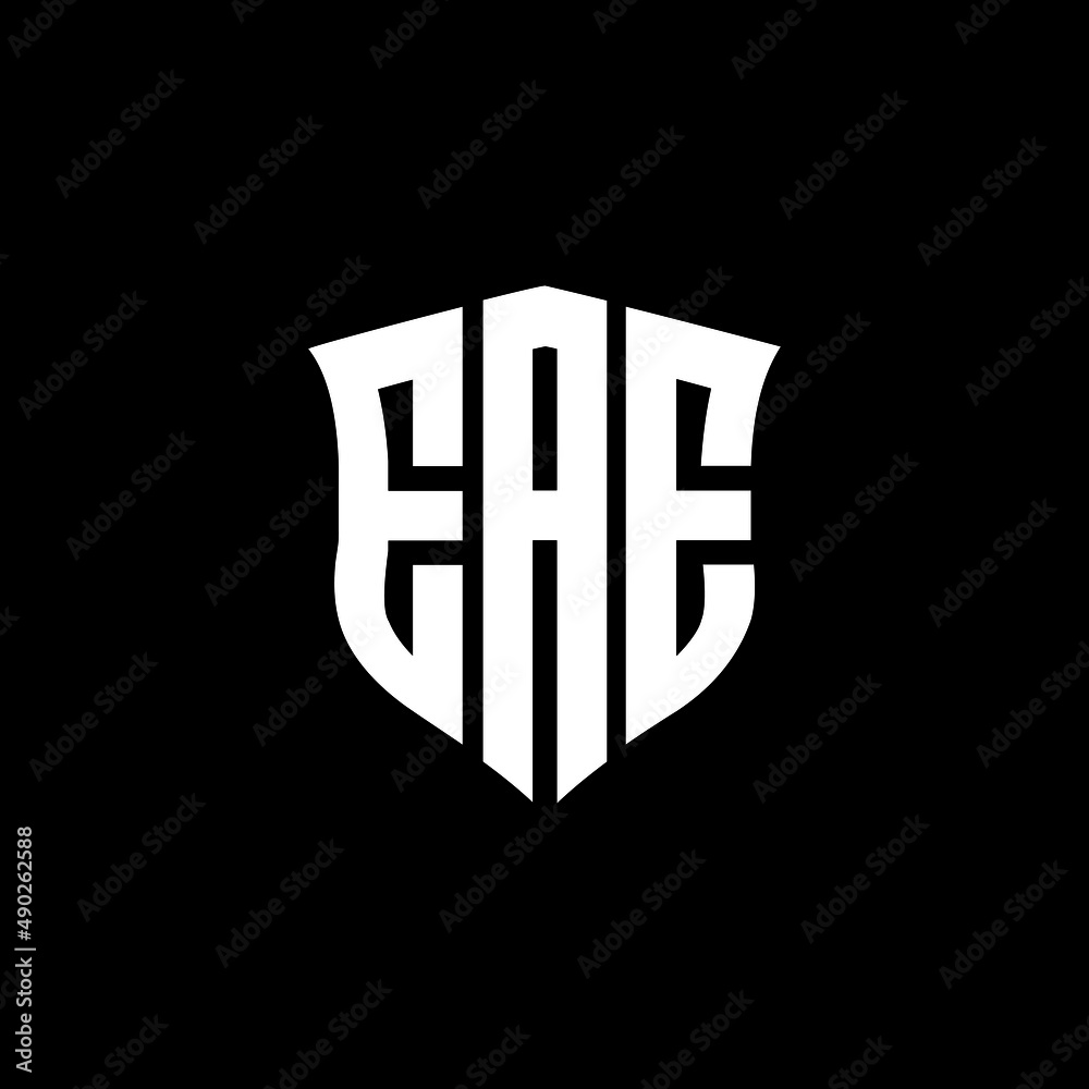 EAE letter logo design with black background in illustrator, vector ...