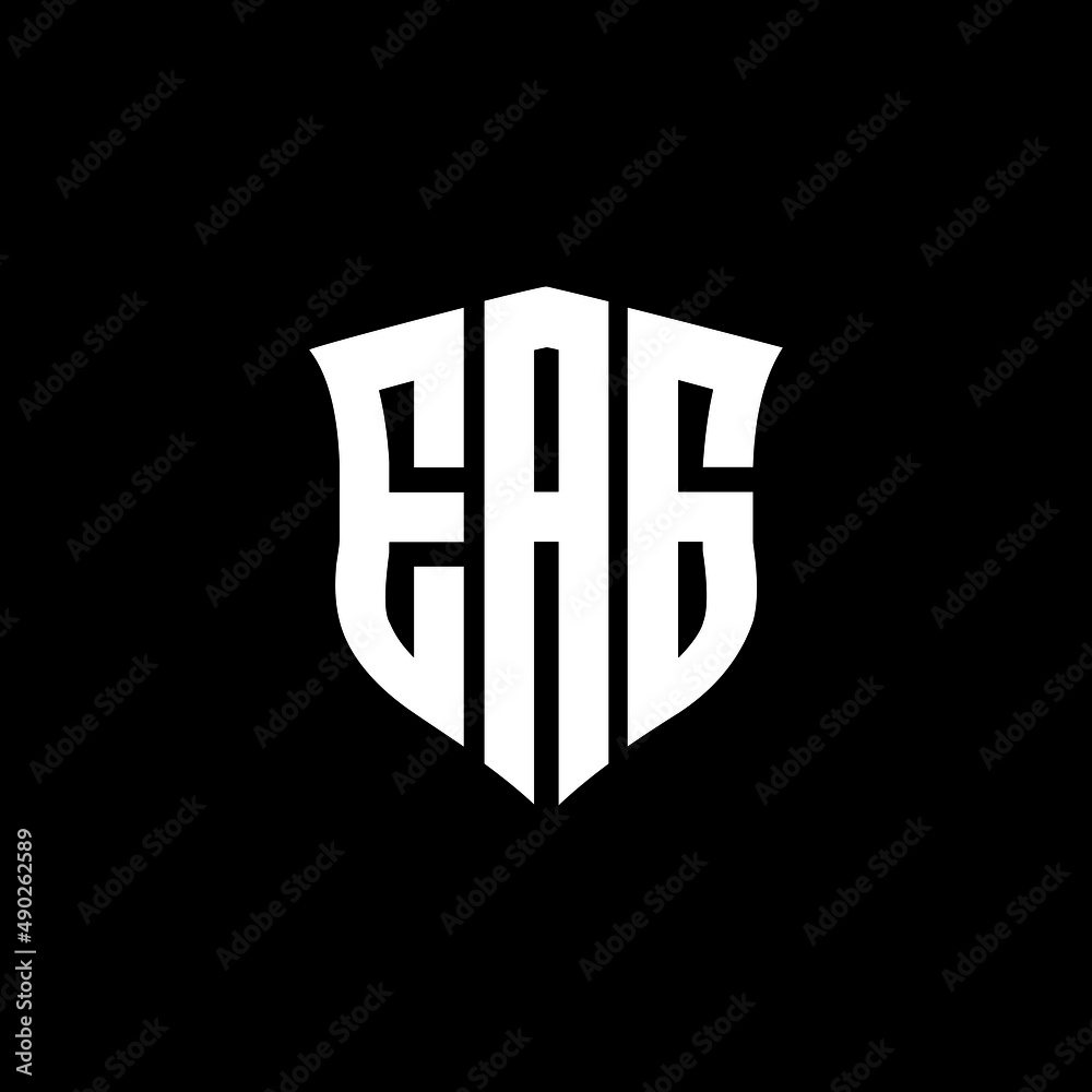 EAG letter logo design with black background in illustrator, vector logo modern alphabet font ...