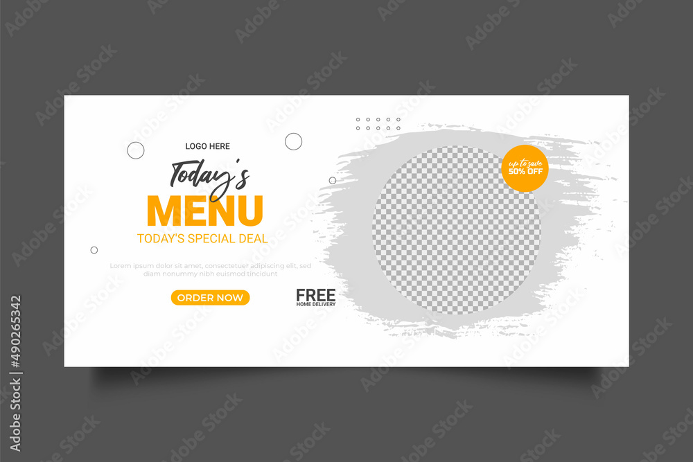 Food menu web banner template white background design Stock Vector ...