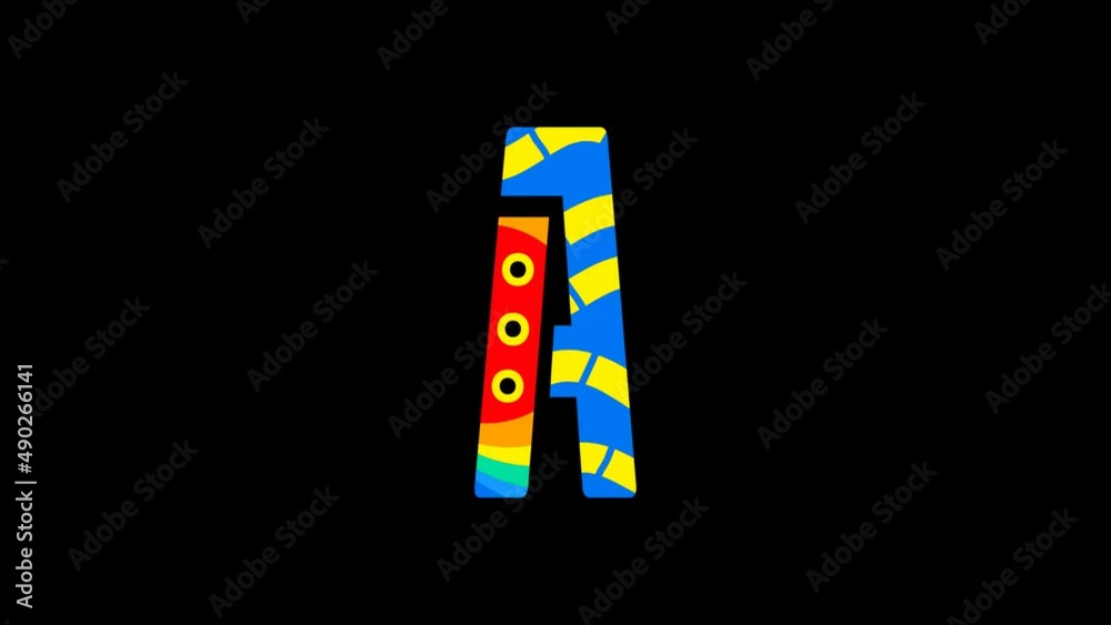 Letter A. Animated symbol or icon or logo made up of different elements ...