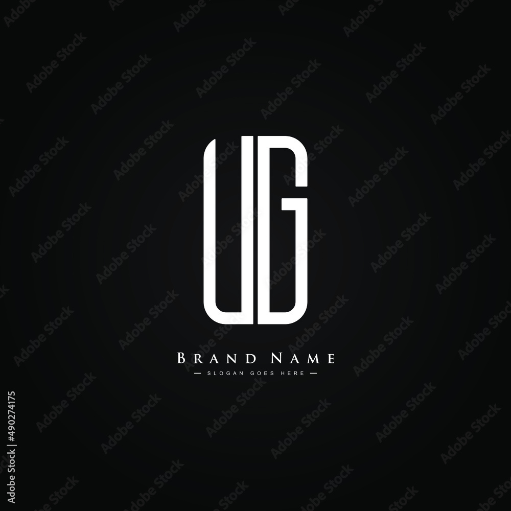 Initial Letter UG Logo - Minimal Business Logo for Alphabet U and G ...