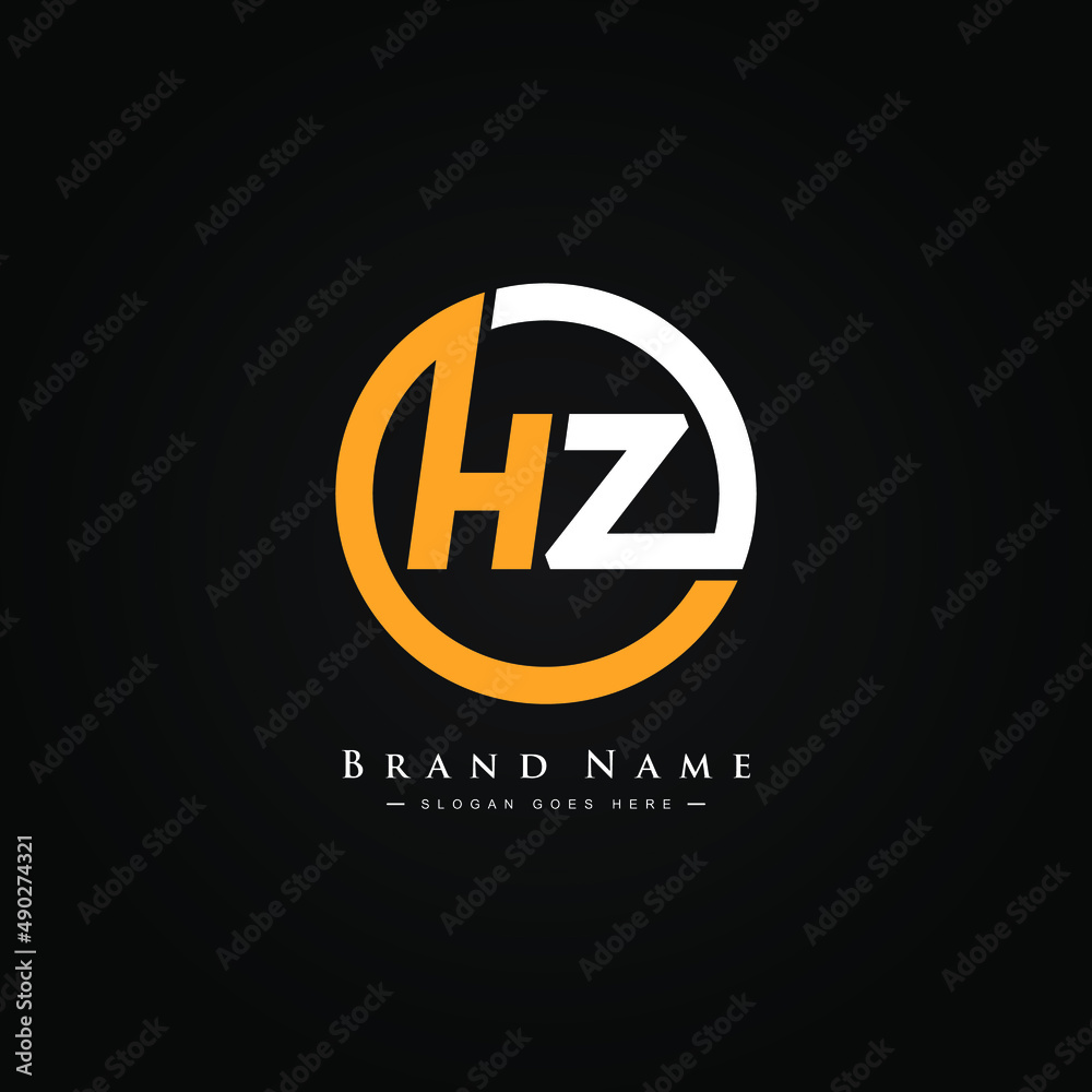 Initial Letter HZ Logo - Simple Alphabet Logo Stock Vector | Adobe Stock