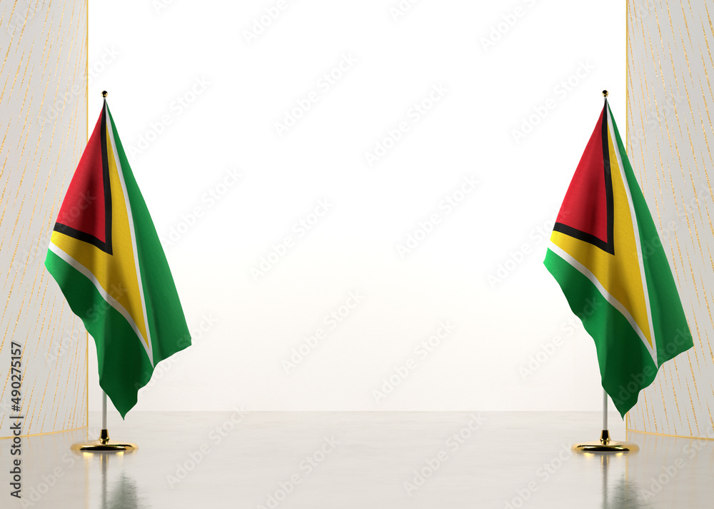Horizontal frame and border with Guyana flag Stock Illustration | Adobe Stock