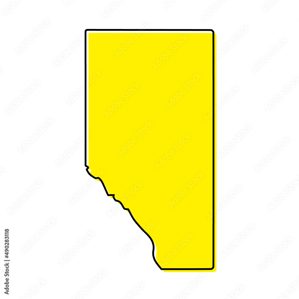 Simple outline map of Alberta is a province of Canada. Stock Vector ...