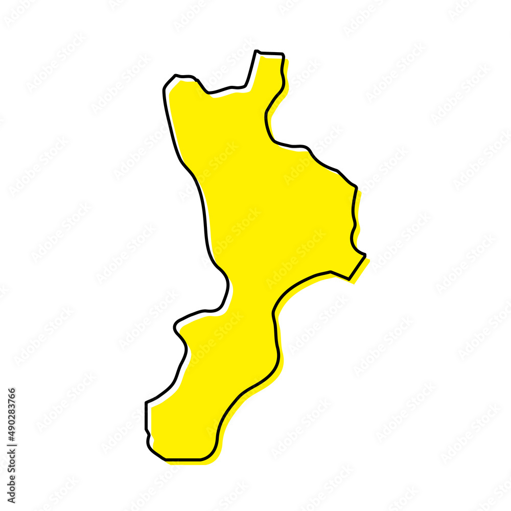 Simple outline map of Calabria is a region of Italy Stock Vector | Adobe Stock
