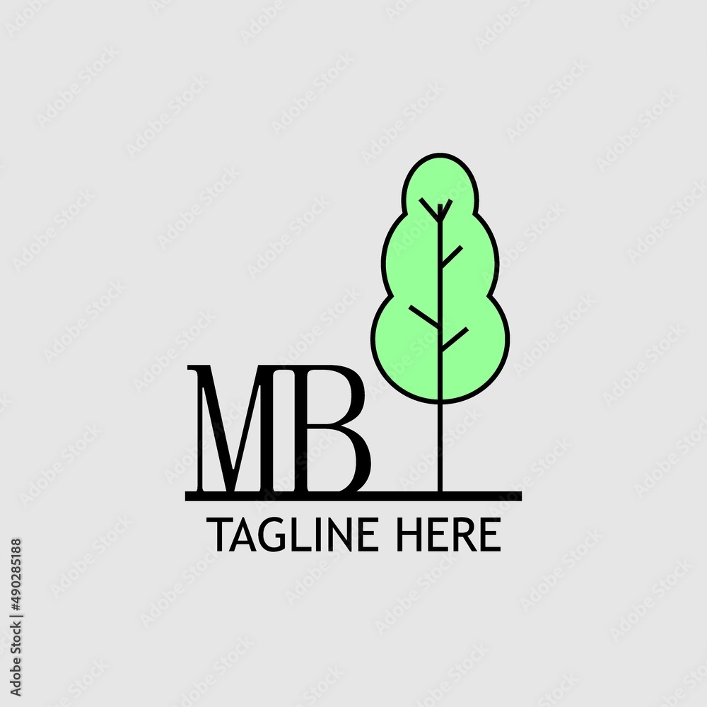 MB letter with green tree logo Stock Vector | Adobe Stock