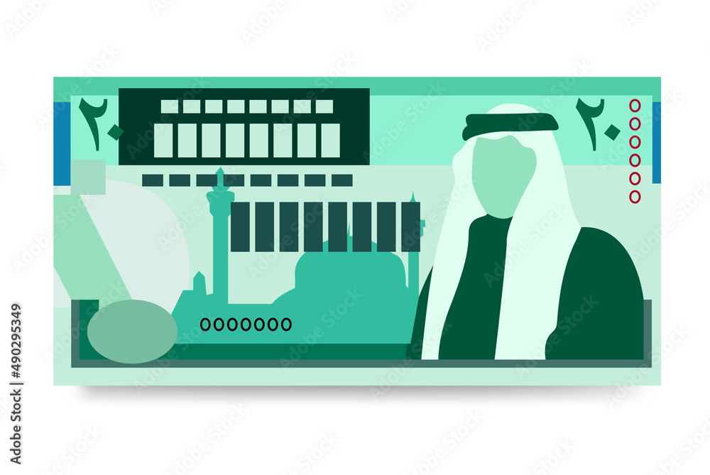 Jordanian Dinar Vector Illustration. Jordan, West Bank money set bundle ...