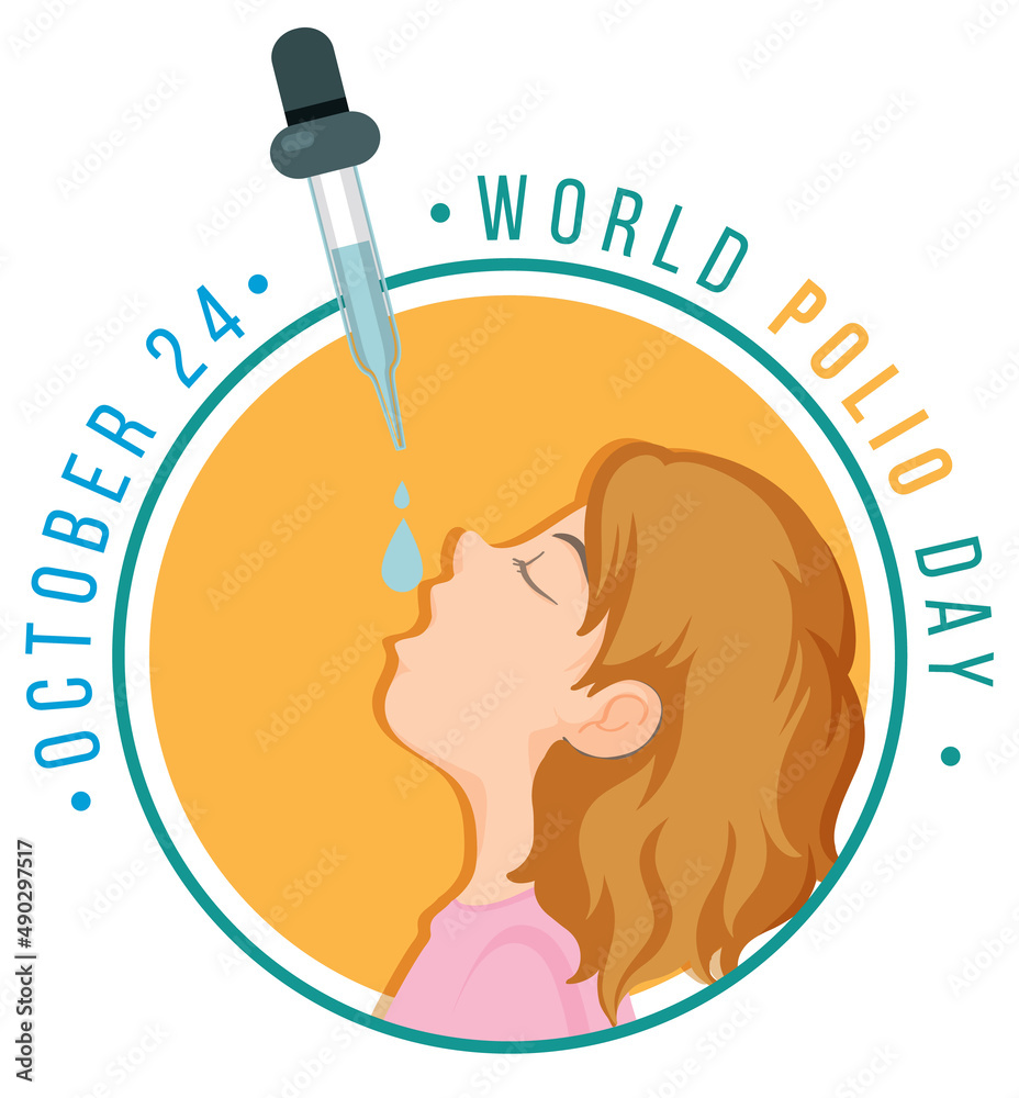 World Polio Day typography design with polio vaccine dropping Stock ...