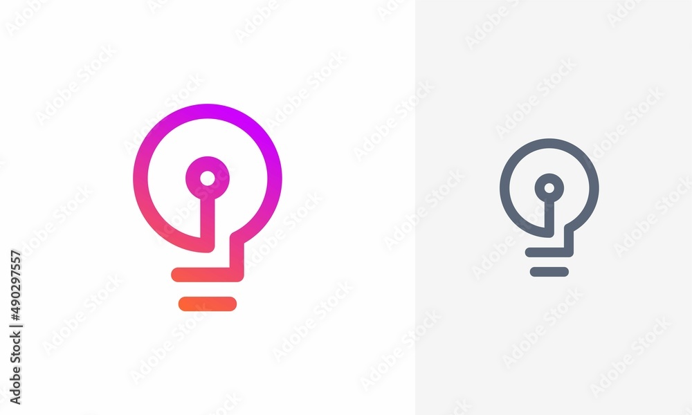 lightbulb logo design. lightbulb icon, logo design template Stock ...