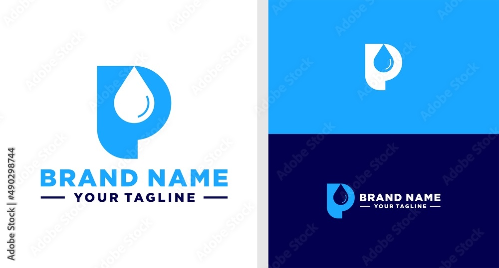 LETTER P LOGO WATER EDITABLE Stock Vector | Adobe Stock