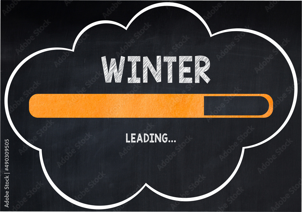 Winter on Chalkboard Concept,loading bar background,blackboard ...