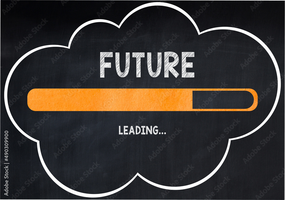 Future on Chalkboard Concept,loading bar background,blackboard ...
