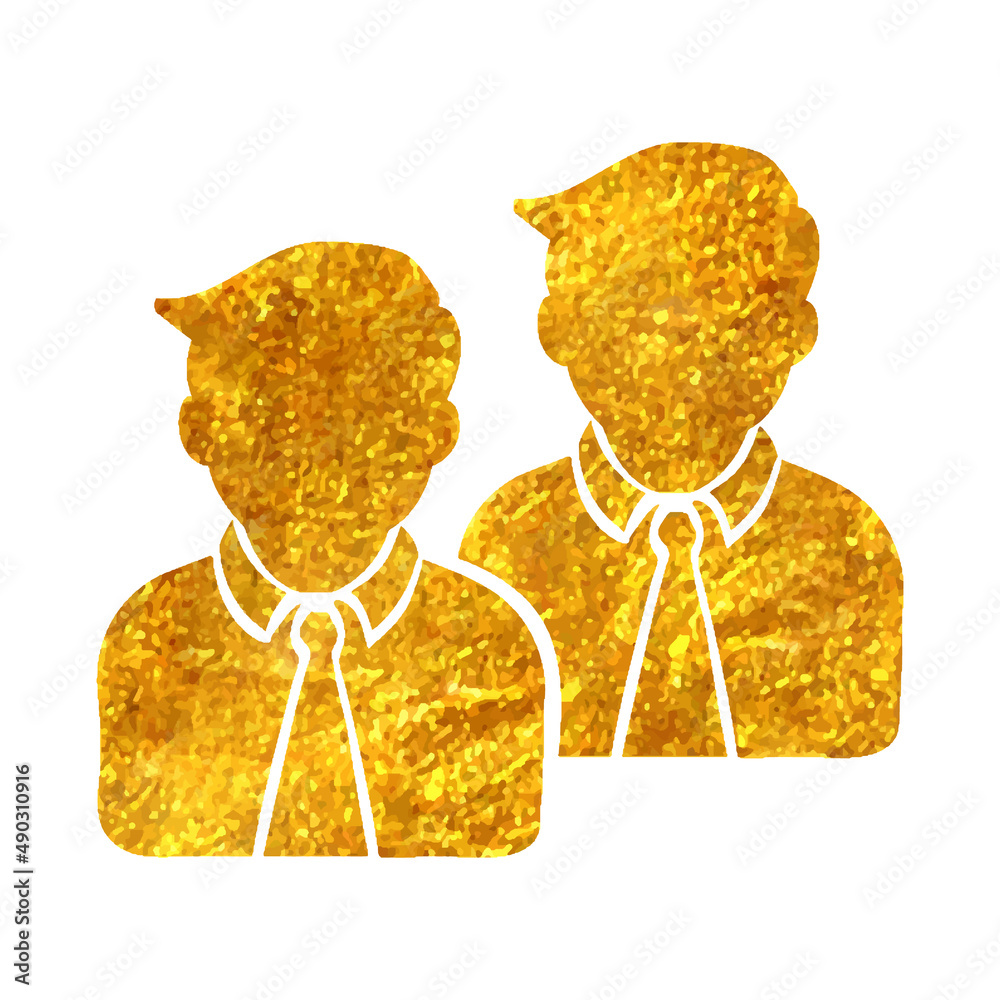 Hand drawn gold foil texture icon Businessman Stock Vector | Adobe Stock
