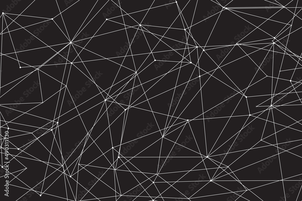 Network abstract connection isolated on black background. Network ...