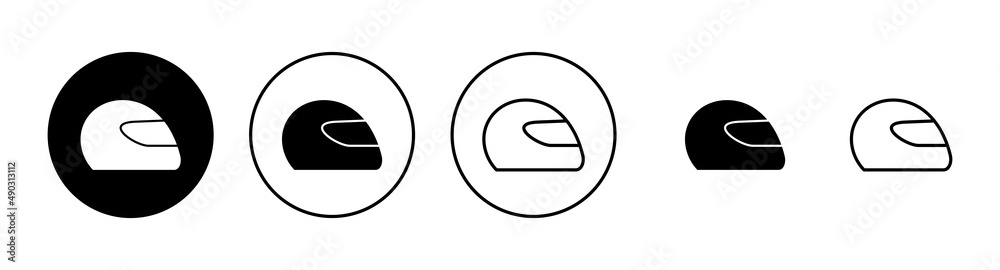 Helmet icons set. Motorcycle helmet sign and symbol. Construction ...