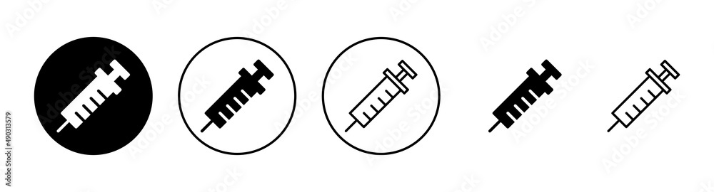 Syringe icons set. injection sign and symbol.vaccine icon Stock Vector ...