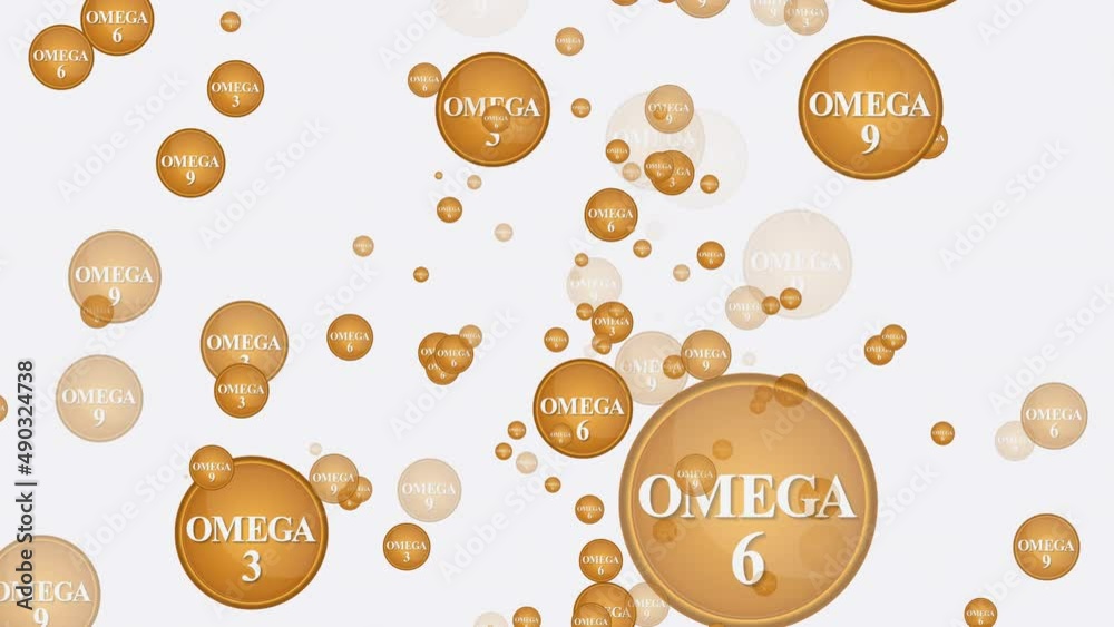 Vitamin Omega 3, Omega 6, Omega 9 Icons. Omega Three, Six And Nine ...