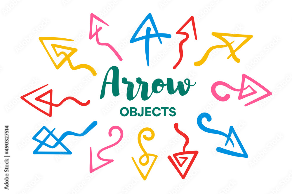 Arrow objects vector directional pack. Arrow pointing out simple ideas ...