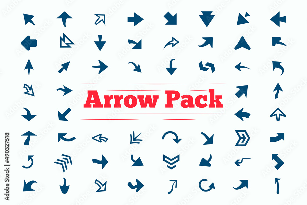 Arrow pack vector objects. Useful for navigation, direction and ...