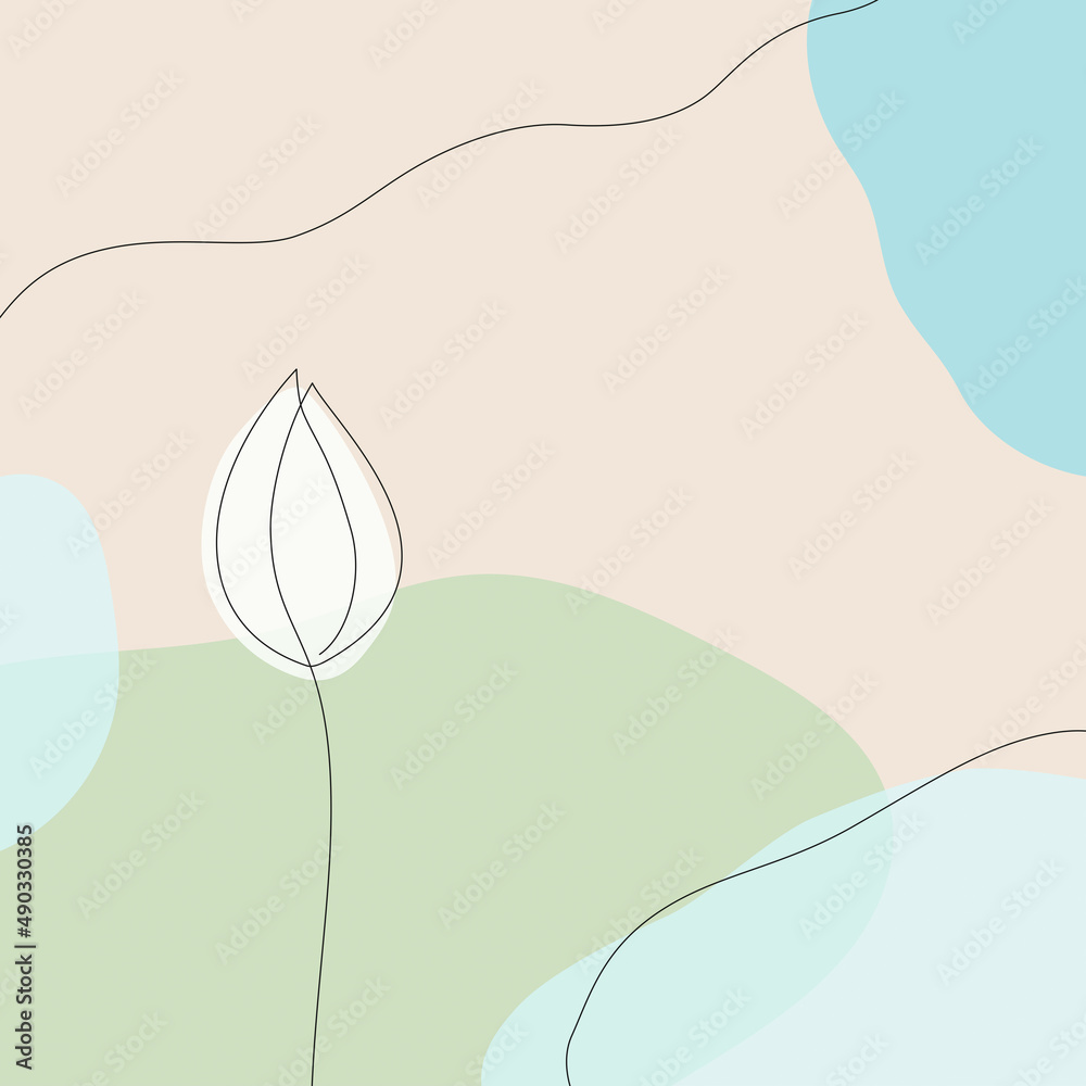 Lotus bud. Drawn with one line. One line art minimalism. Stock Vector ...