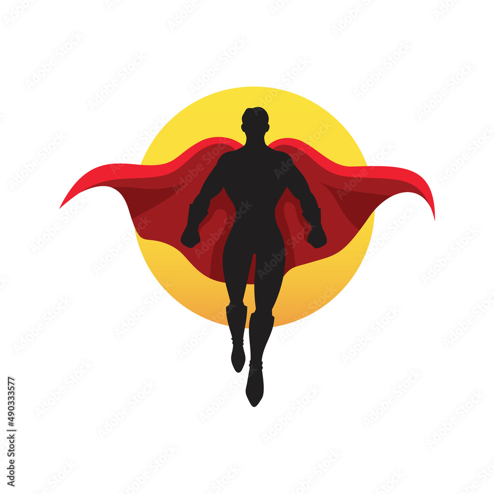 Superhero silhouette logo in vector Stock Vector | Adobe Stock