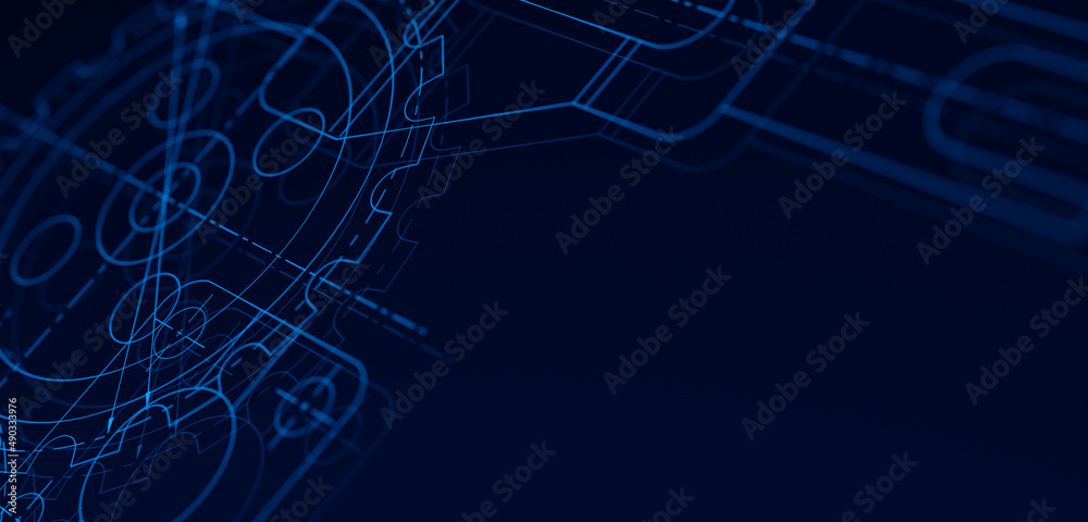 Blueprints engineer technician design drawing mechanical gear ...