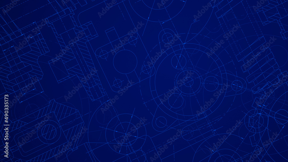Blueprints engineer technician design drawing mechanical gear ...