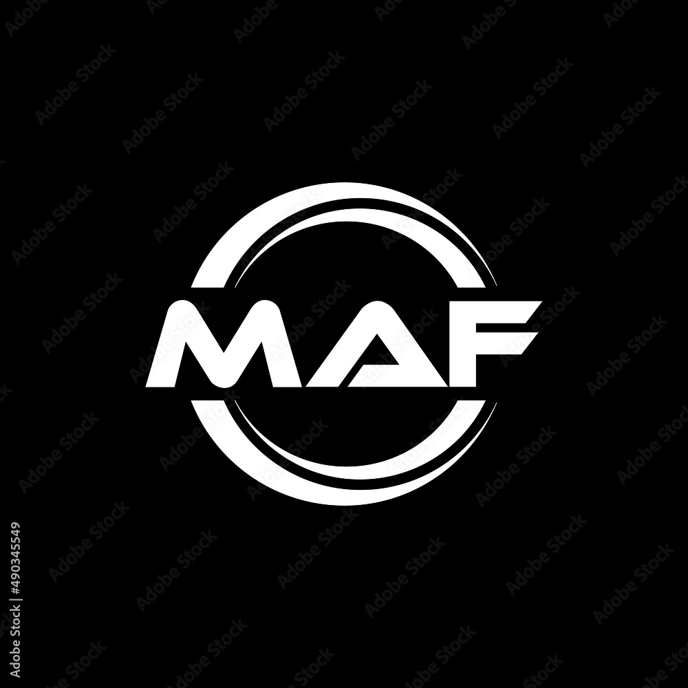 MAF letter logo design with black background in illustrator, vector ...
