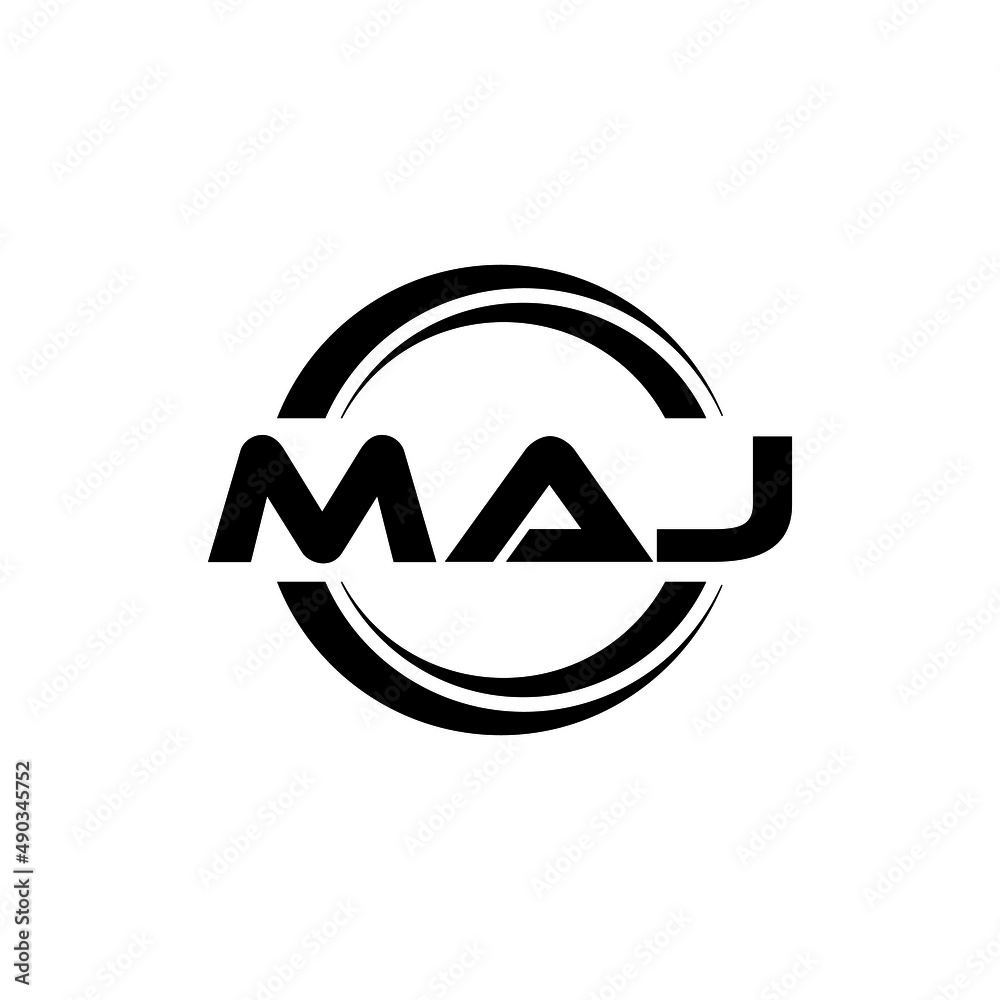 MAJ letter logo design with white background in illustrator, vector ...