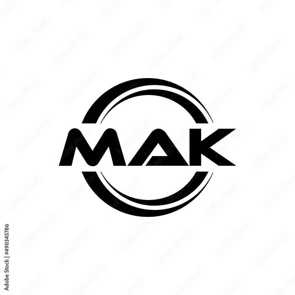 MAK letter logo design with white background in illustrator, vector ...