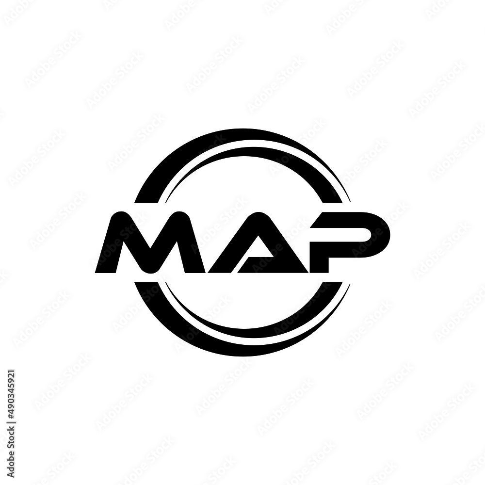 MAP letter logo design with white background in illustrator, vector ...